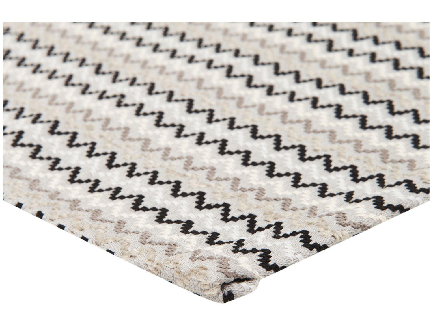 Peseira King 65x260cm Cinza Lartex Jacquard Hog