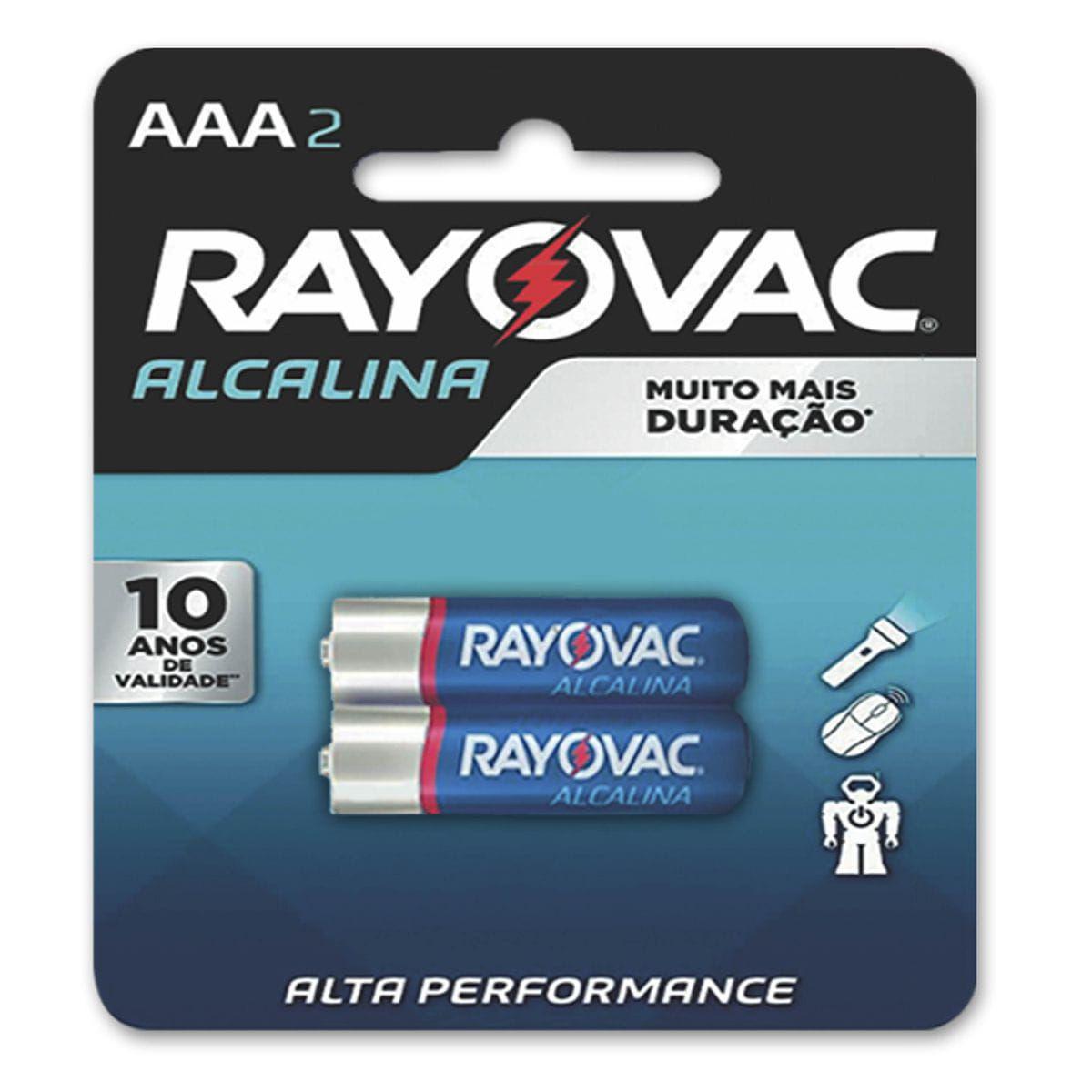 Pilha Alcalina AAA Rayovac LR03 1.5V 2 Unidades Tipo Palito - Pilhas ...