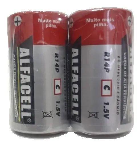 Pilha C Média Alfacell 1.5v Tamanho C Caixa Com 24 Unidades - Pilhas ...