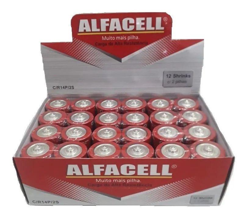 Pilha C Média Alfacell 1.5v Tamanho C Caixa Com 24 Unidades - Pilhas ...