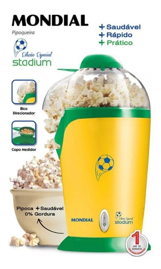Pipoqueira elétrica Mondial Stadium PP-02 ar quente verde/amarelo/azul ...