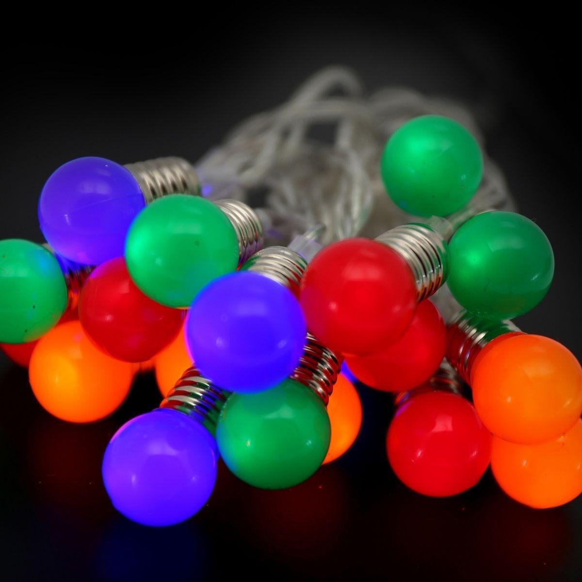 Pisca LED à Pilha Cordão Bolas Coloridas 20 Lâmpadas 2m - Magizi ...