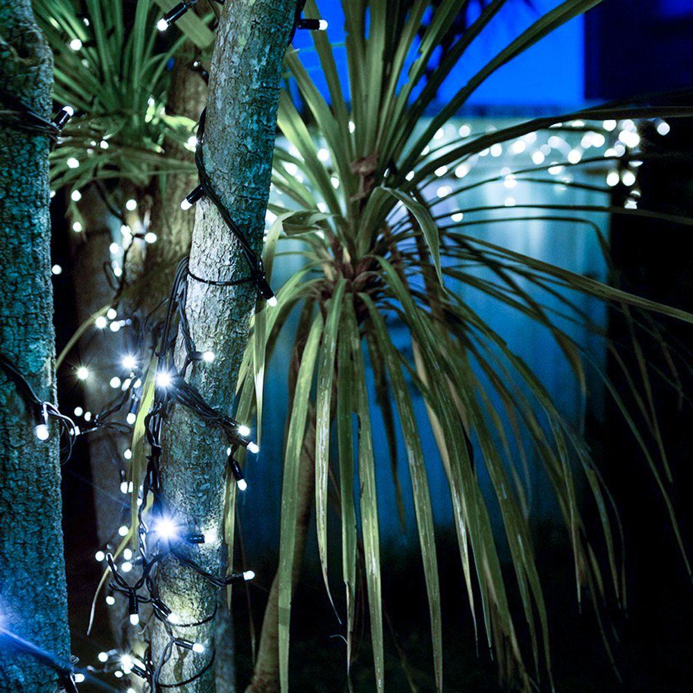 Pisca Pisca Cordão de Luzes Solar 5m 100 LED's Branco Brilhante ...