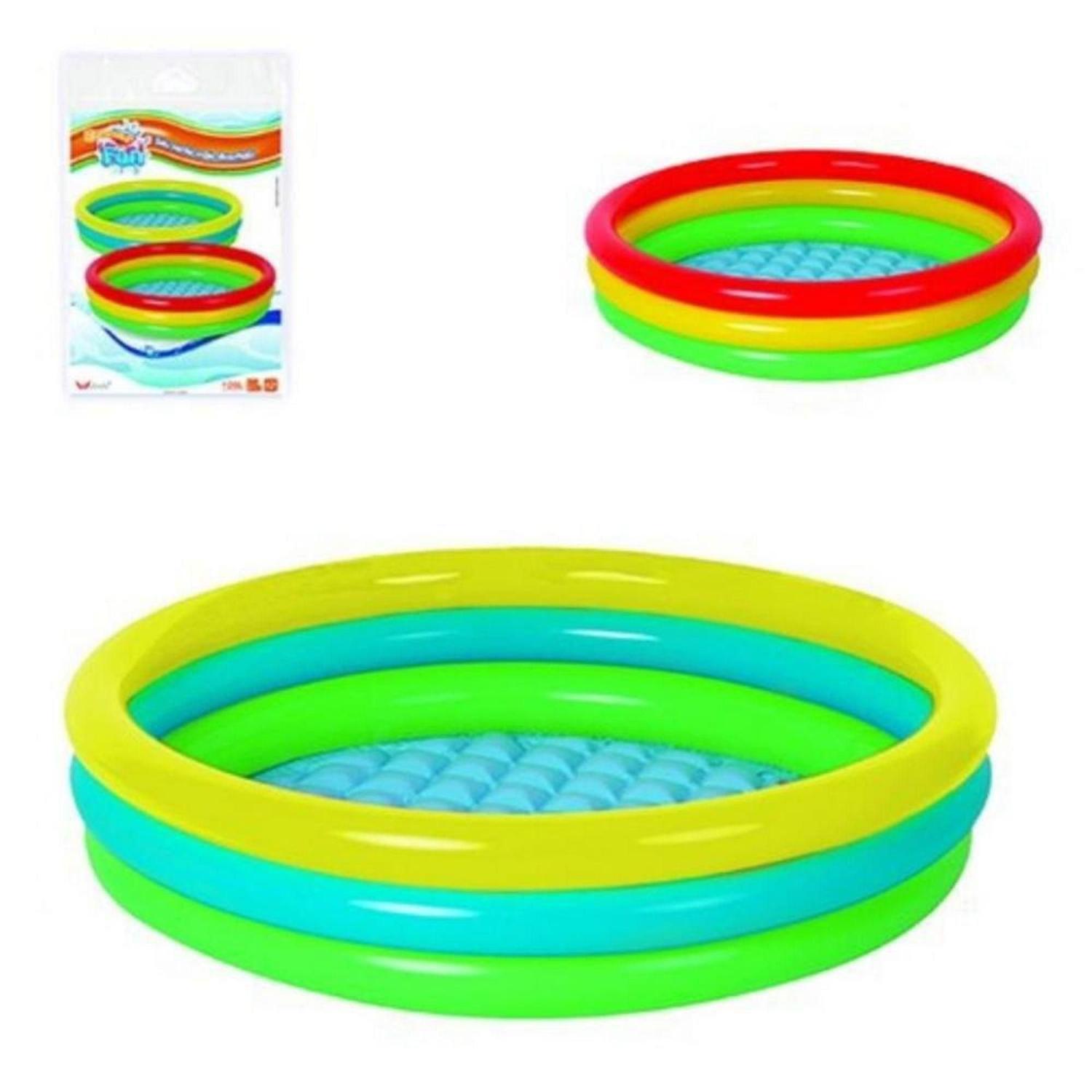 Piscina Inflável de Plástico Colorida 126 Litros - Wellmix - Piscina ...