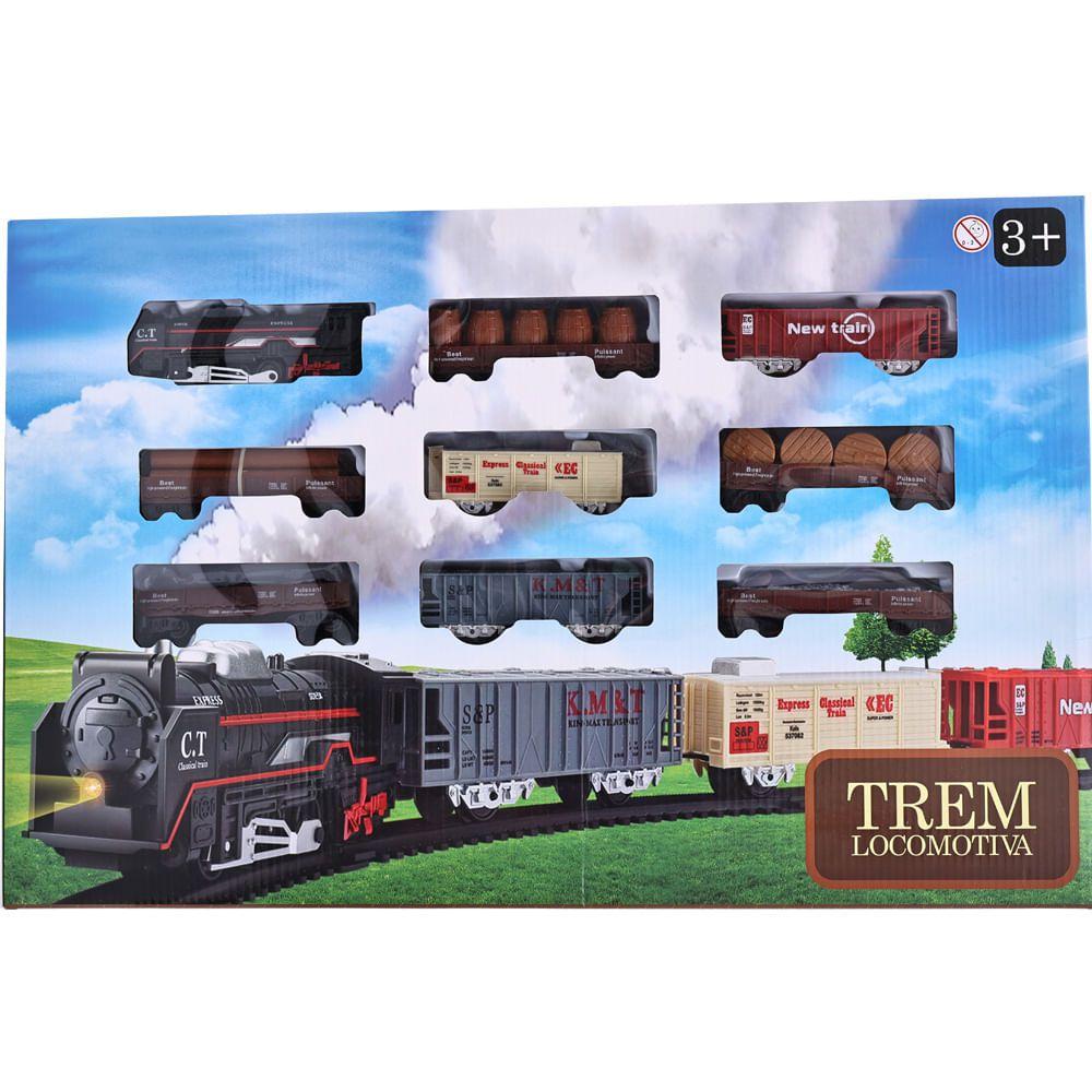 Livro Trem De Carga Trem De Brinquedo Com Trilhos, Locomotiva Com