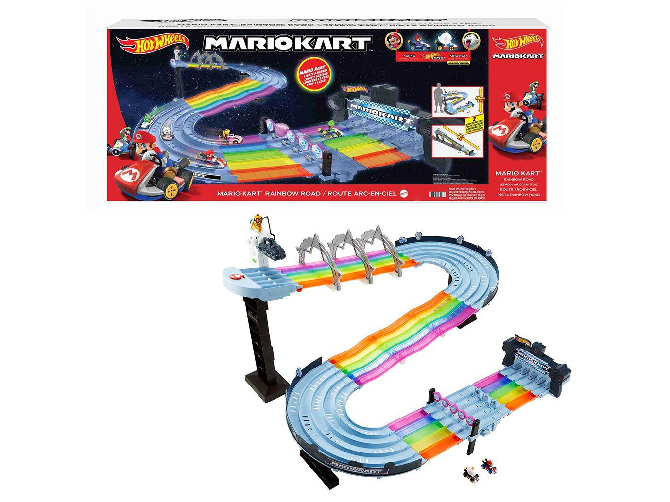 Pista Mario Kart Hot Wheels Rainbow Road Mattel
