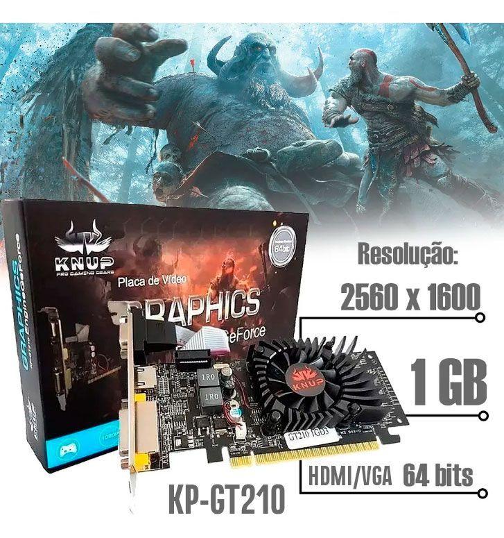 Placa de video 1GB KP-GT210 Series DDR3 Nvidia Geforce - K-NUP - Placa de Vídeo - Magazine Luiza