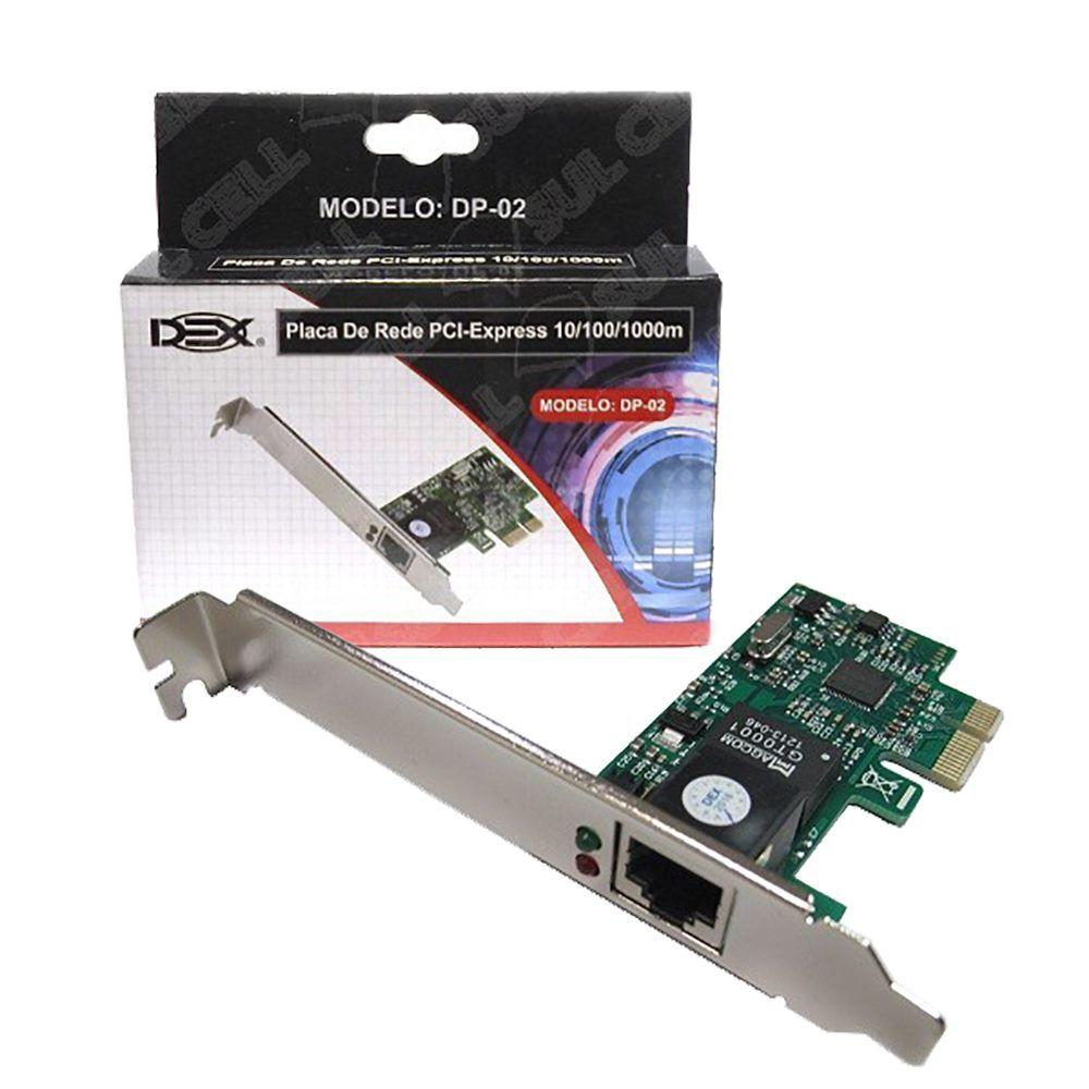 Placa Rede Gigabit Pci-e Ethernet 10/100/1000 Dp-02 - DEX - Placa de Rede - Magazine Luiza