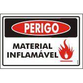 Placa sinalização perigo material inflamável - ps156 - Encartale ...