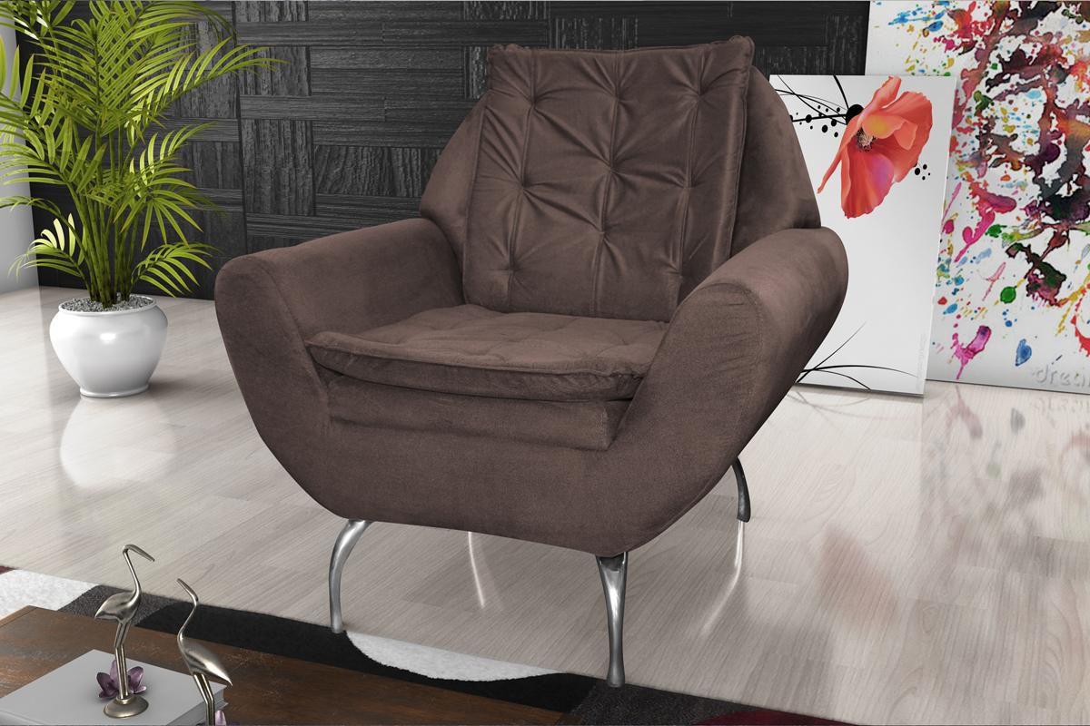 Poltrona Decorativa Glória - Marrom escuro light - Matrix - Poltronas ...