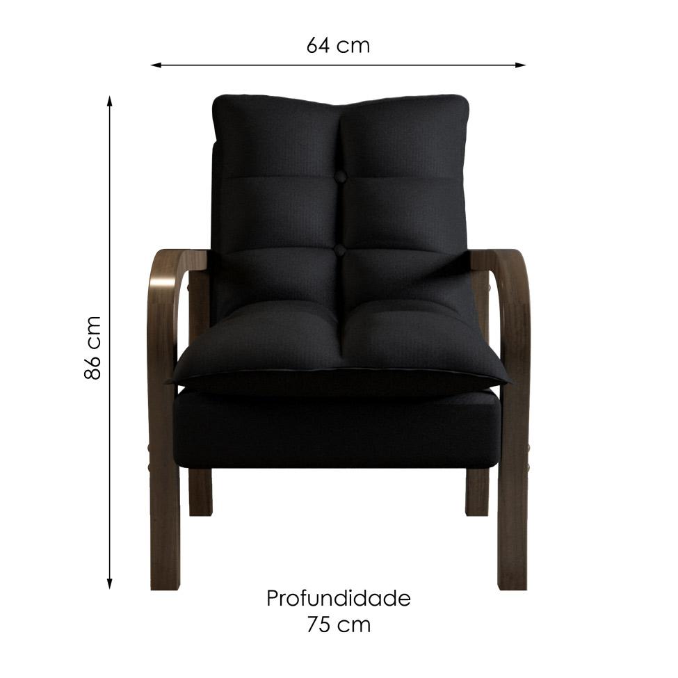 Poltrona Helen Suede Preto - Mundo futon - Poltronas - Magazine Luiza