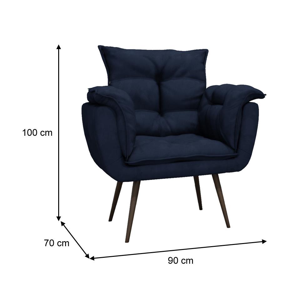 Poltrona Helena Suede Azul Marinho - Mundo futon - Poltronas - Magazine ...