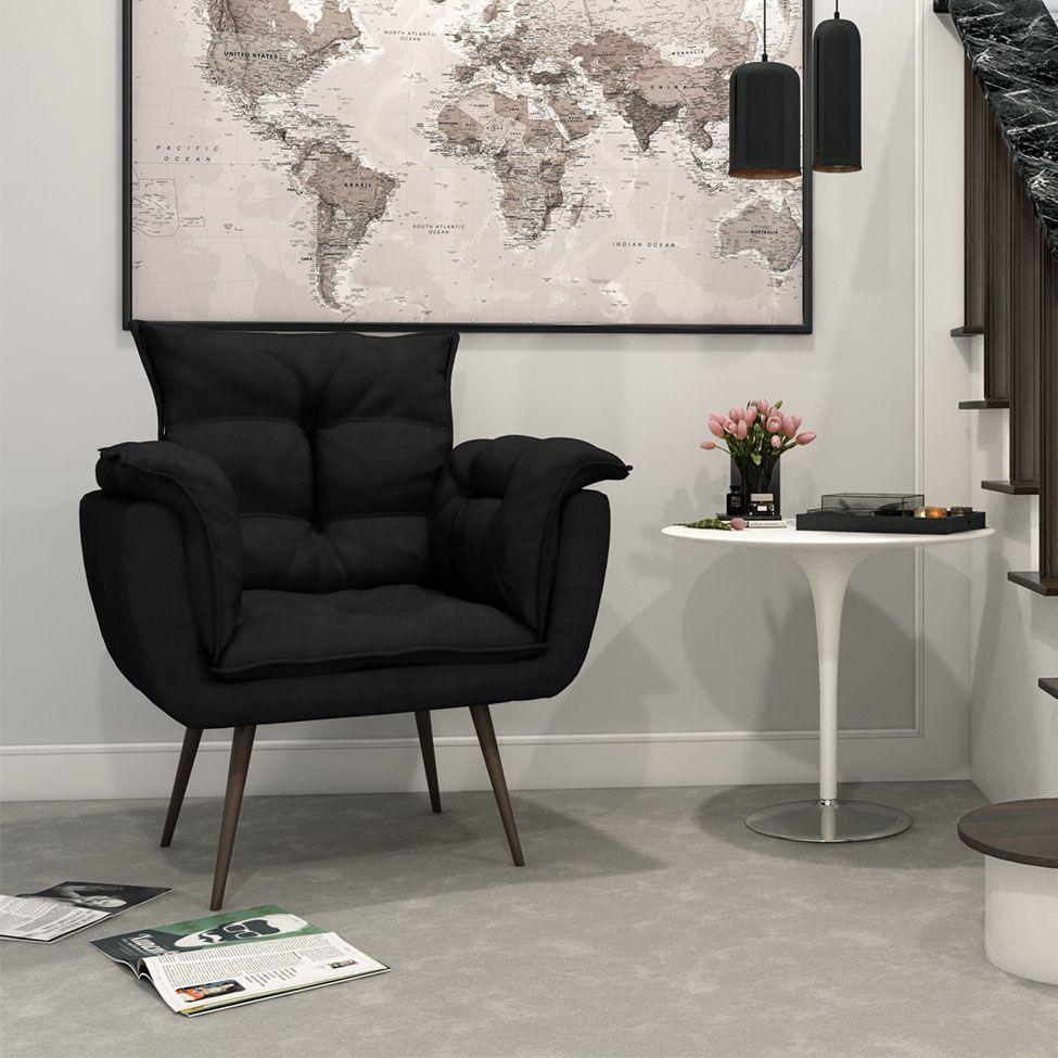 Poltrona Helena Suede Preto - Mundo Futon - Poltronas - Magazine Luiza