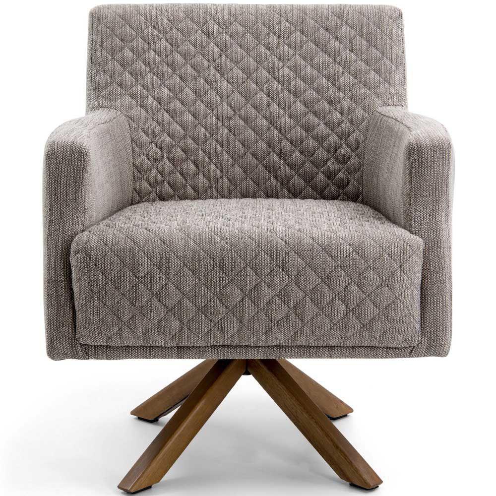 Poltrona Para Sala De Estar Diva Base Giratória Giromad Linho Mesclado ...