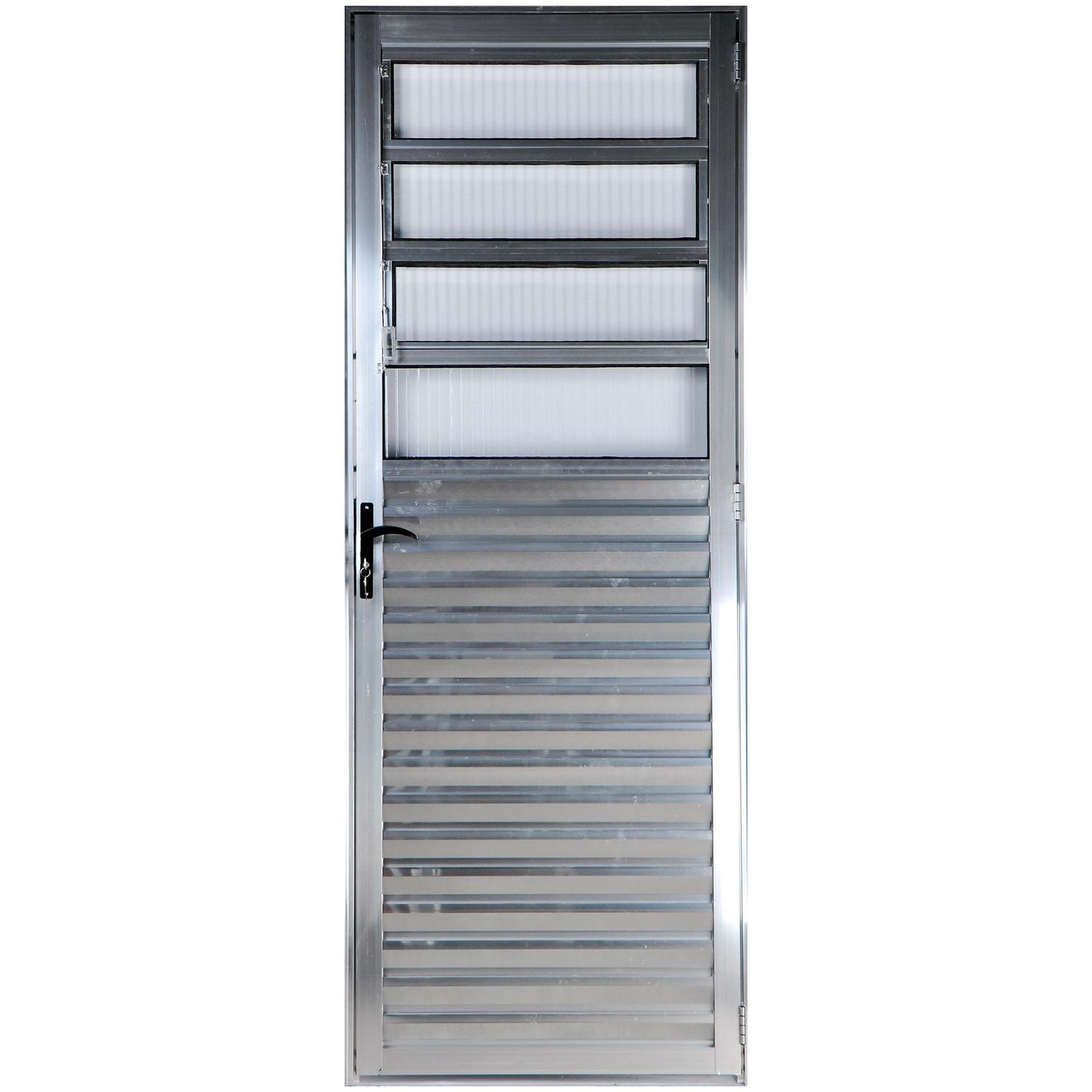 Porta De Alumínio Basculante 2,10 X 0,80 Esquerda Linha All Modular Cor ...