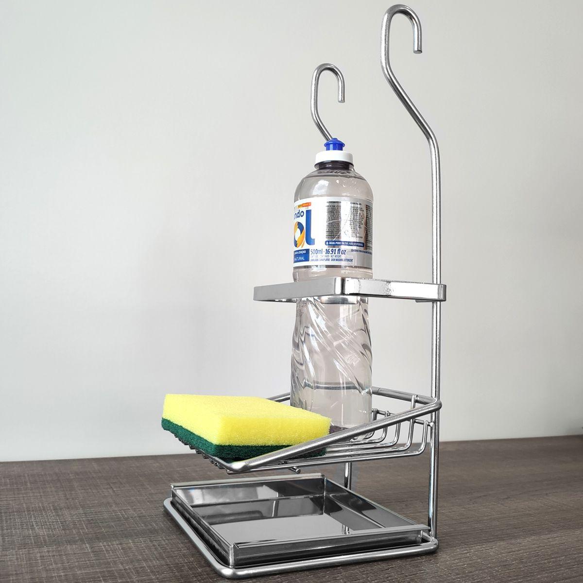 Porta Detergente e Esponja Aéreo com Bandeja Para Pendurar Cozinha ...