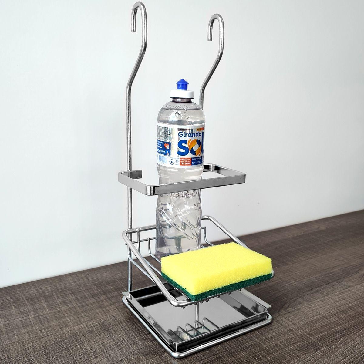 Porta Detergente e Esponja Aéreo com Bandeja Para Pendurar Cozinha ...