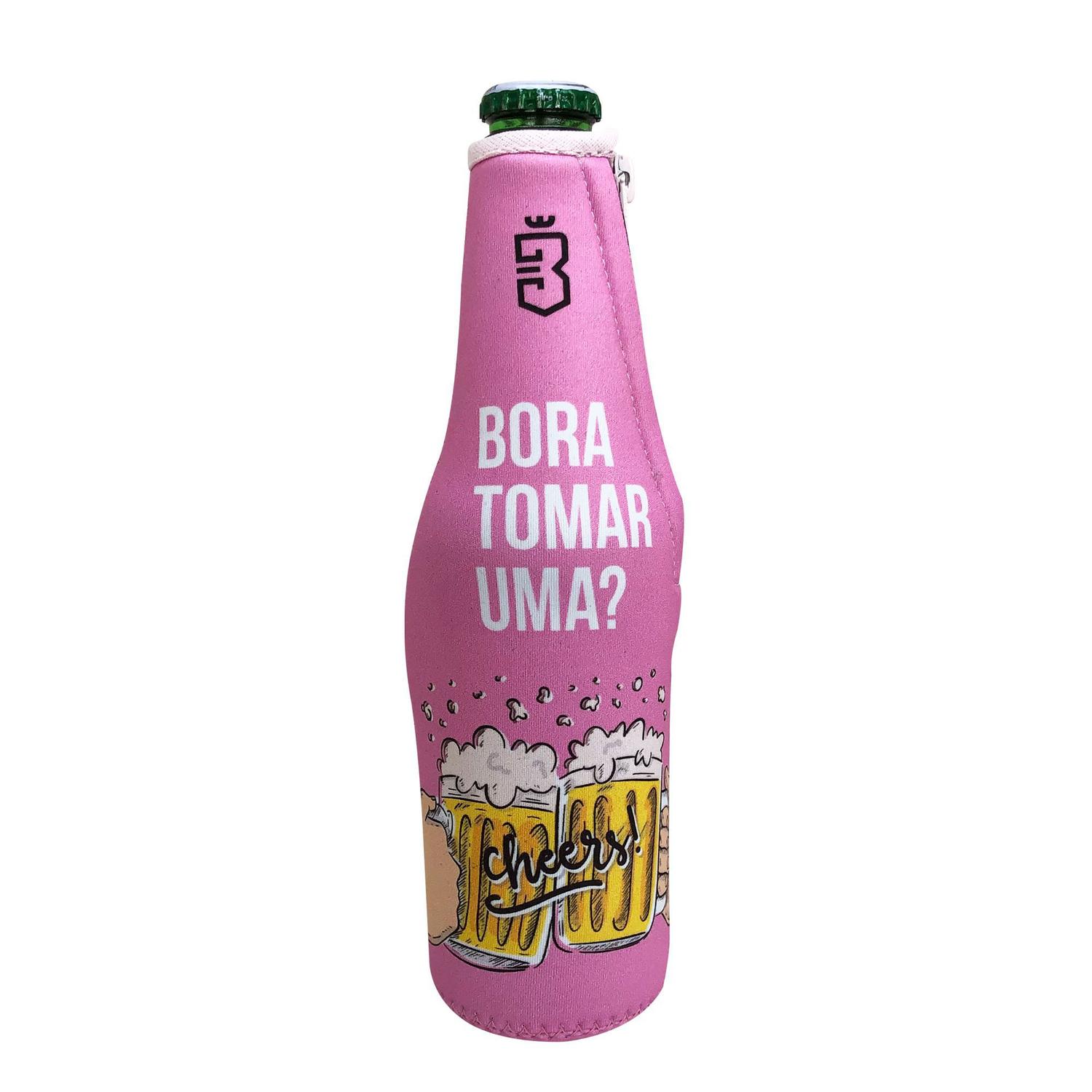 Porta Long Neck ”Bora Tomar Uma” Rosa - Use Bora - Bar e Acessórios ...