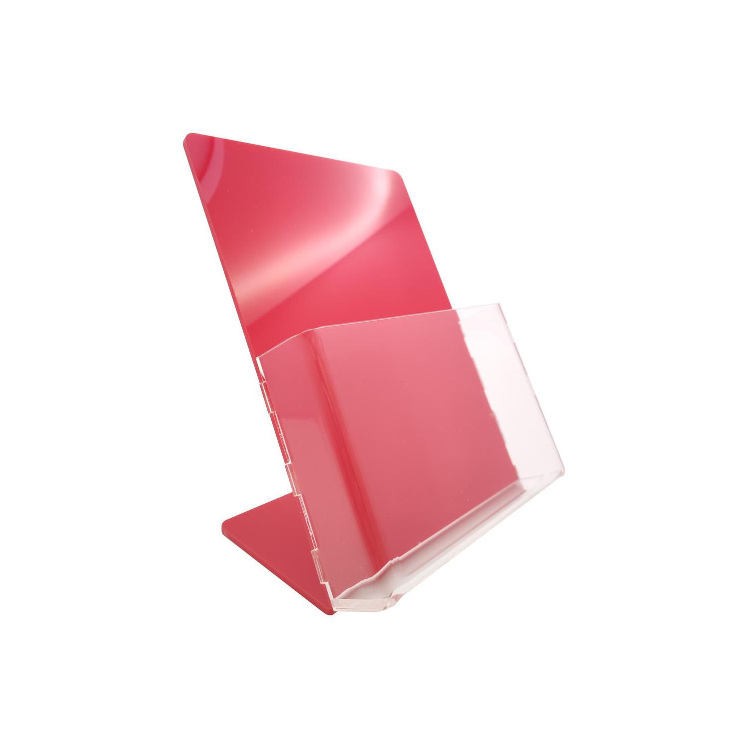 Porta Panfleto Flyer Folder Papel 14X20Cm Acrílico Vermelho - Rgr ...