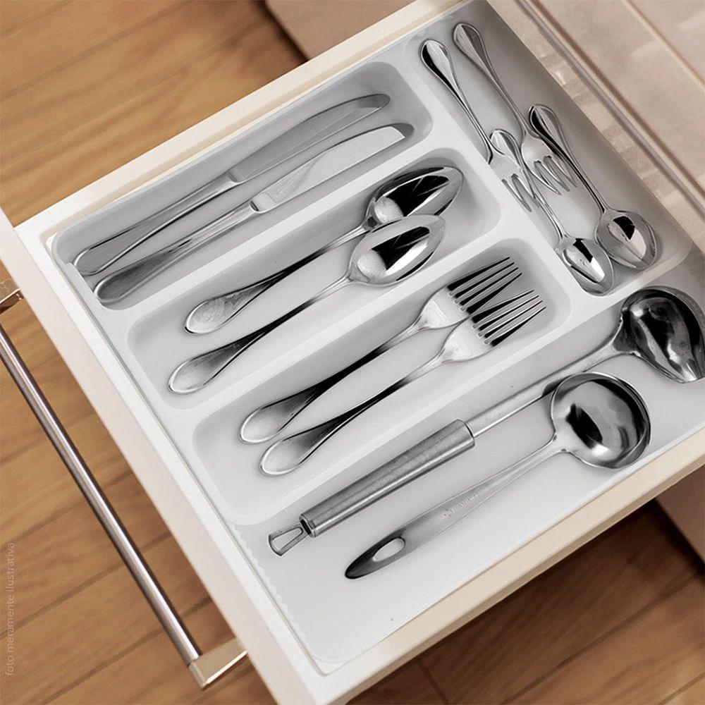 Porta Talher Arthi Extensível em Plástico Branco - Porta Talheres ...