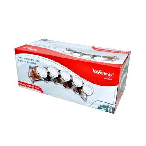 Porta Temperos com Suporte 06 Peças REF: WX 3827 - WELLMIX - Porta ...