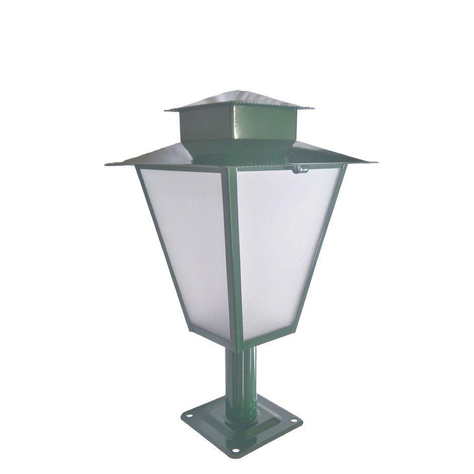 Poste de Jardim P1 Colonial Quadrado 50cm em Aço Verde - Ideal ...