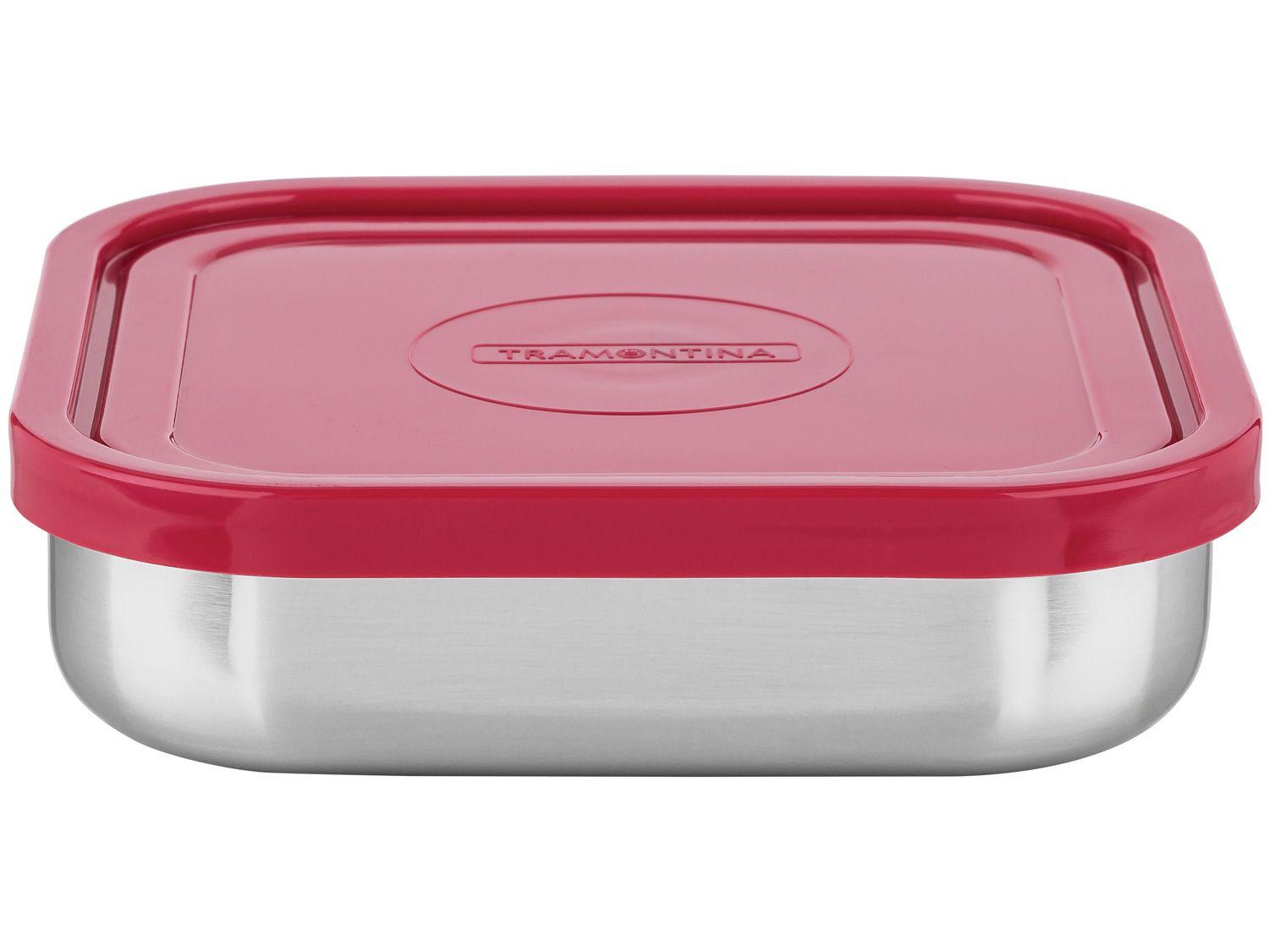Pote de Inox Tramontina com Tampa Quadrado - 0,8L Freezinox - Pote ...