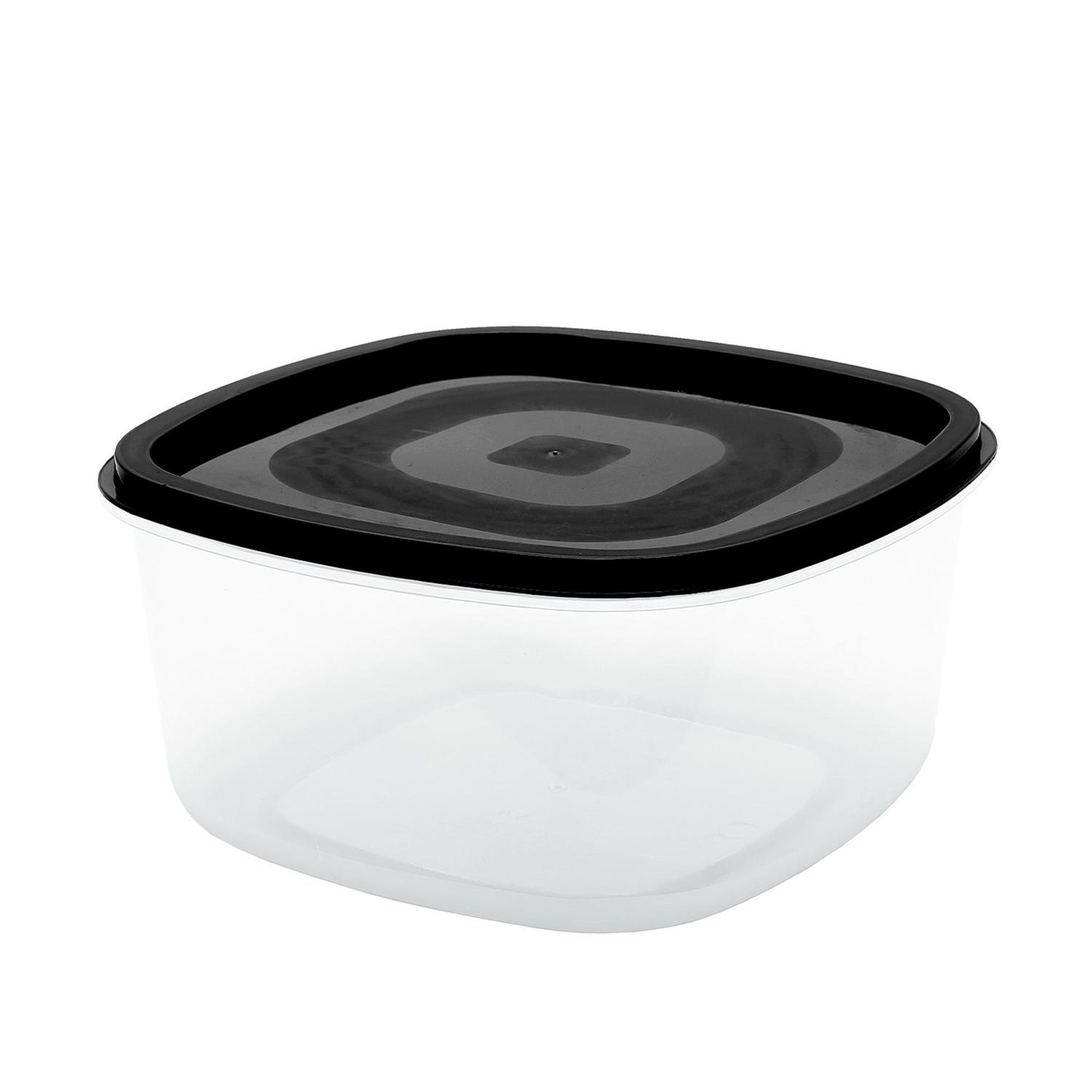 Pote Quadrado Plástico 1200ml Transparente com Tampa Colorida - Máxima ...