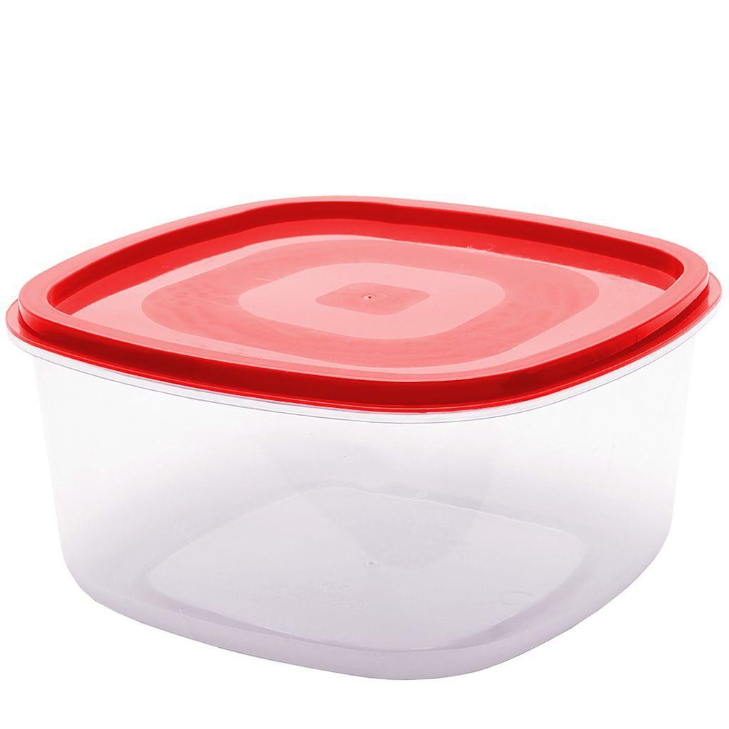 Pote Quadrado Plástico Com Tampa 5,700l Grande Transparente com Tampa ...