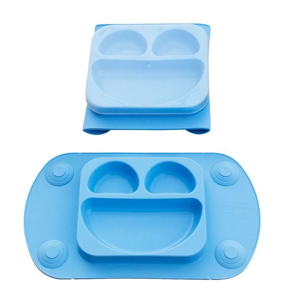 Prato De Silicone Para Bebê Azul Mimo Style - Prato Infantil - Magazine ...