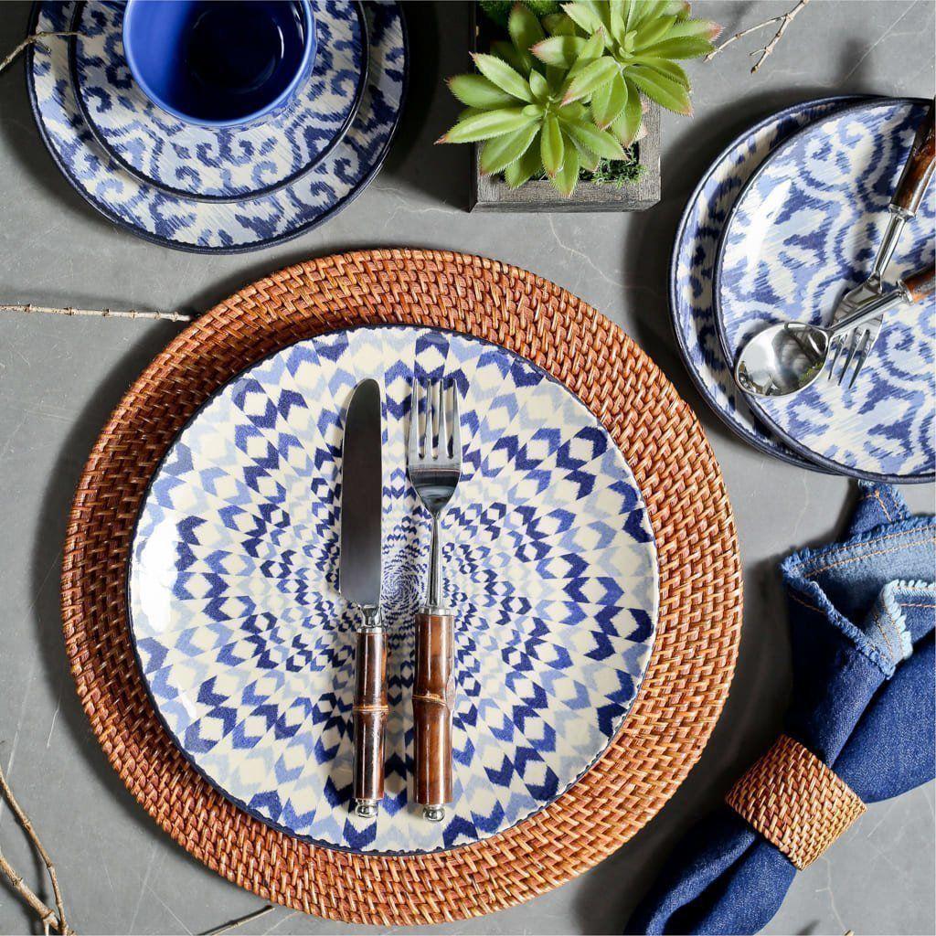 Prato Raso Azul Aquarelle Boho Blue Cerâmico 27cm - Copa E Cia - Prato ...