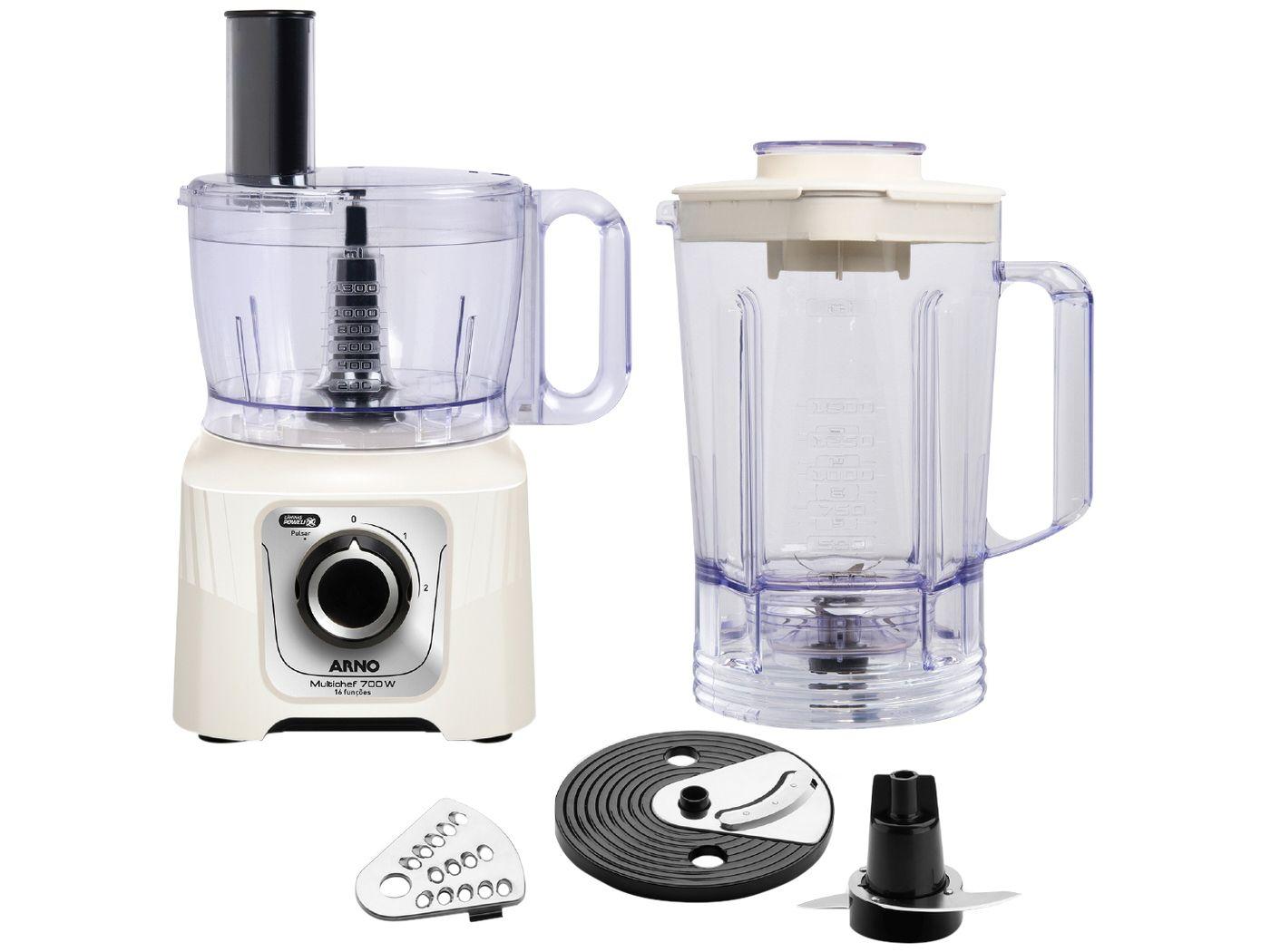 Processador de Alimentos Arno 700W Marfim Multichef MP62 16 Funções