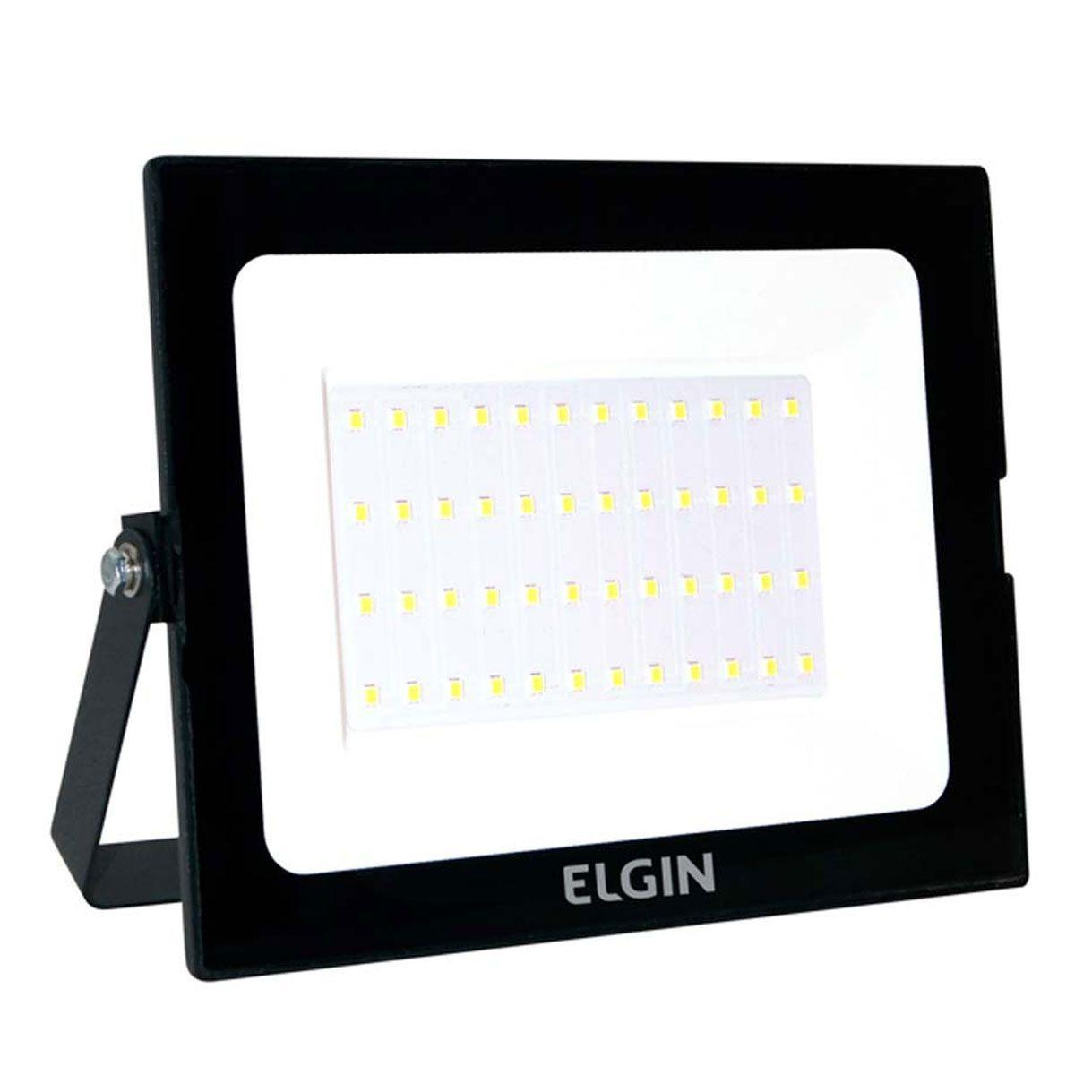 Projetor led 50w 6500k branca fria preto bivolt - ELGIN - Refletor - Magazine Luiza