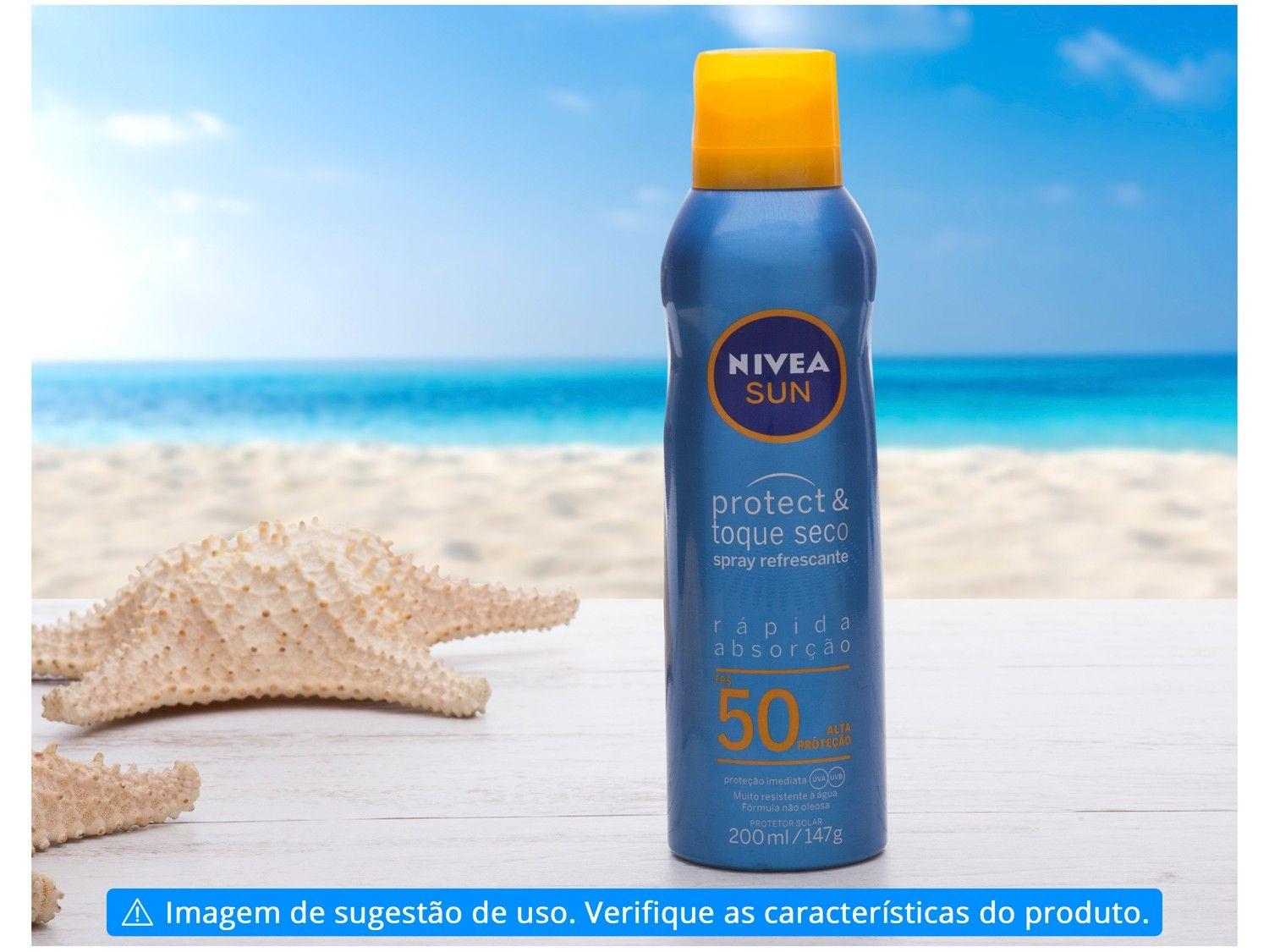 Protetor Solar Corporal Nivea Sun Spray FPS 50 Protect e Toque Seco 200ml