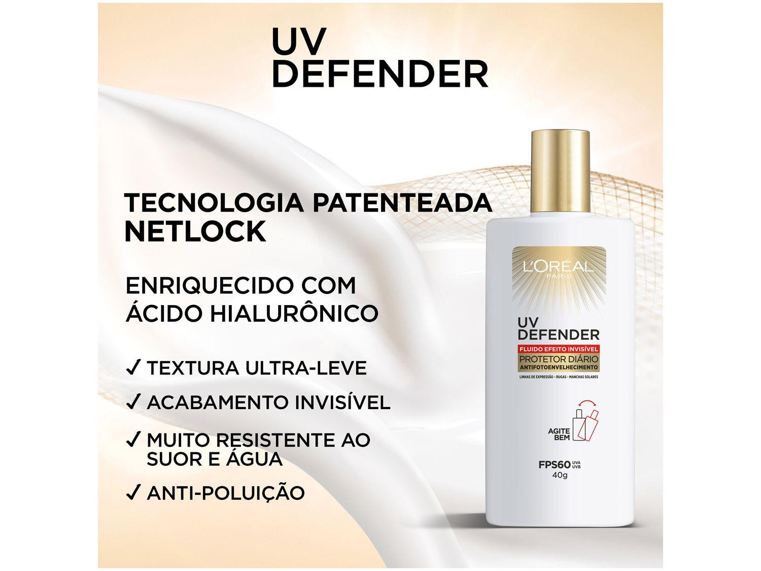 Protetor Solar Facial Loreal Paris UV Defender Fluido FPS 60 40g
