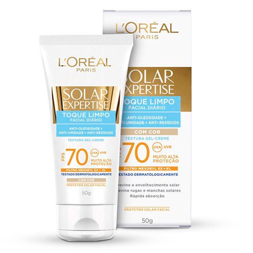 Protetor Solar L'Oréal Paris Solar Expertise Facial Toque Limpo com Cor ...