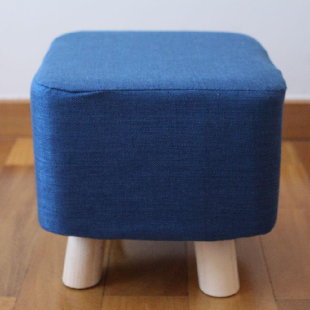 Puff Banco Decorativo Quadrado com Pé 28x28cm Casita Azul - CA20007 ...