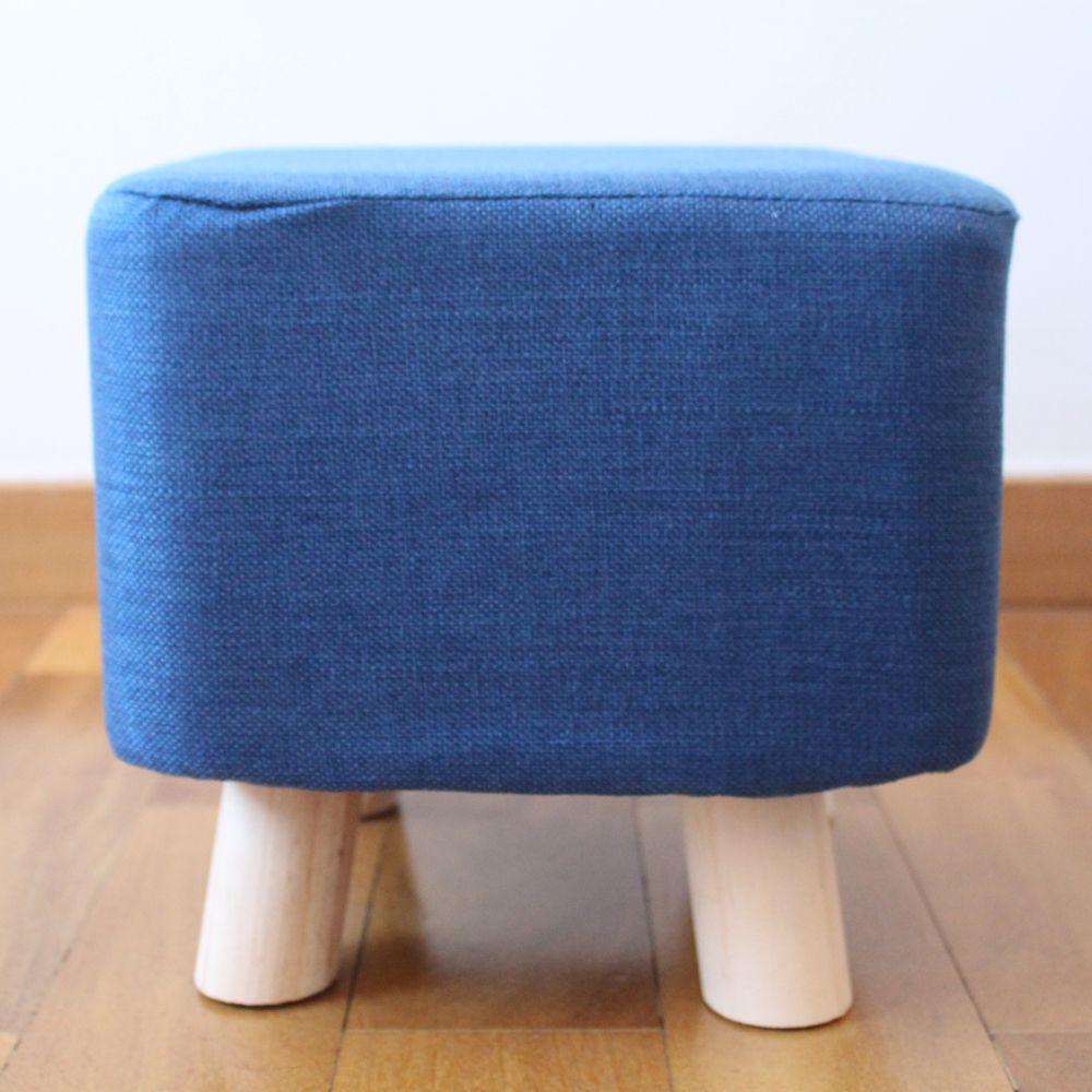 Puff Banco Decorativo Quadrado com Pé 28x28cm Casita Azul - CA20007 ...