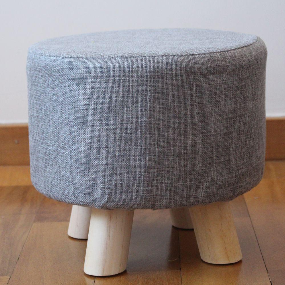 Puff Banco Decorativo Redondo com Pé 28x28cm Casita Cinza - CA20006 ...