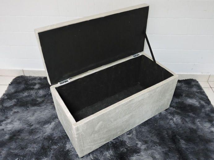 Puff bau retangular suede bege claro - Fabrica de Puff - Puff Baú ...