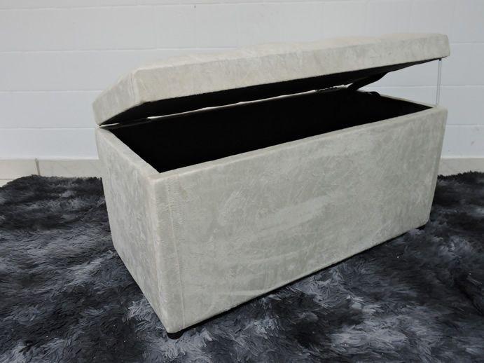 Puff bau retangular suede bege claro - Fabrica de Puff - Puff Baú ...