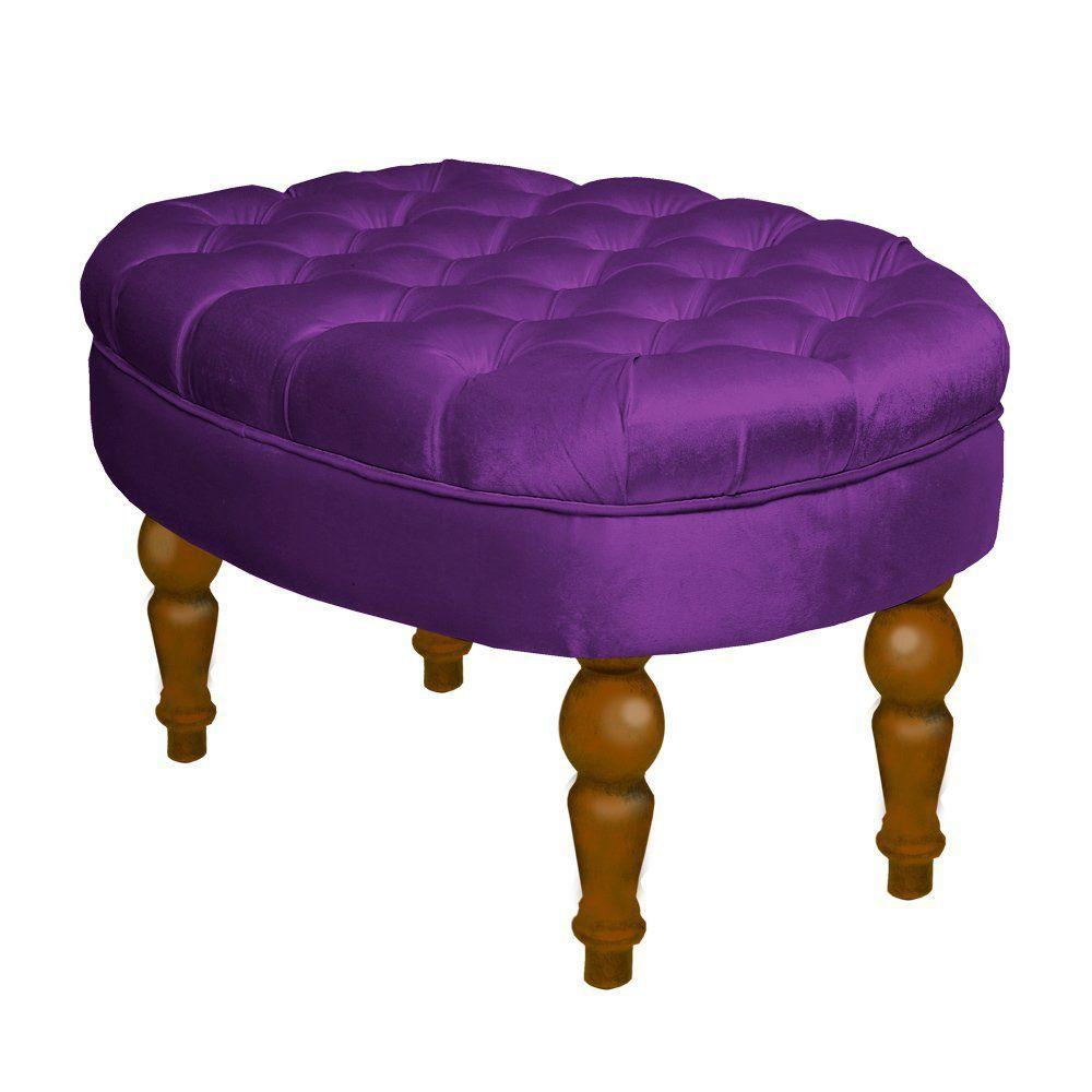 Puff Decorativo Veneza Capitonê Suede Acetinado Roxo - D'Rossi - Puffs ...