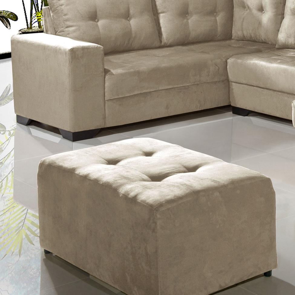 Puff Dijon Suede Bege - Mobly - Puffs - Magazine Luiza