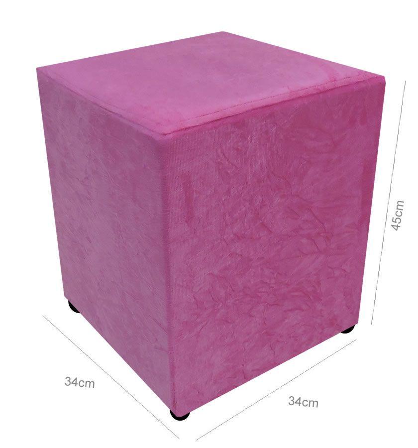 Puff quadrado 34 suede rosa pink - Fabrica de Puff - Puffs - Magazine Luiza