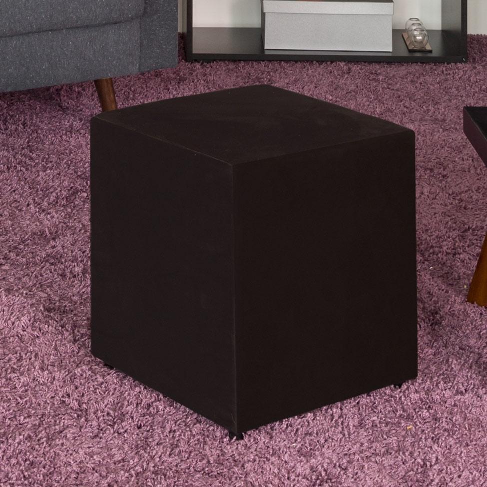 Puff Quadrado Box Suede Preto - Mobly - Puffs - Magazine Luiza