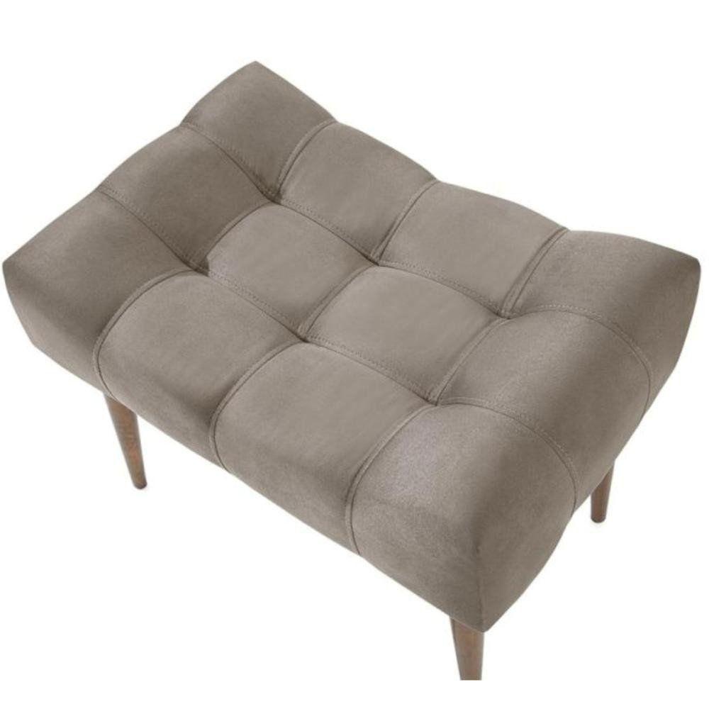 Puff Requinte Capitone Banqueta Suede Marrom Claro Pés Palito- Lyam ...