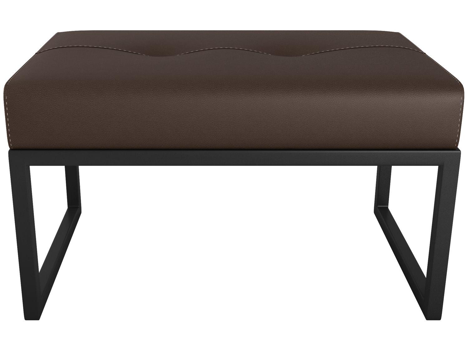 Puff Retangular Solteiro Marrom Alexia Matrix