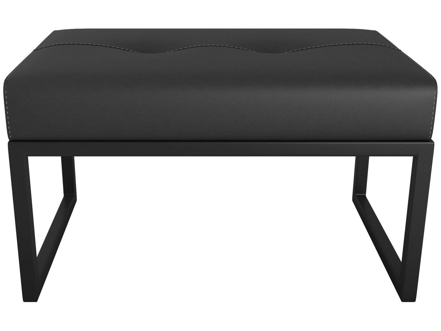 Puff Retangular Solteiro Preto Alexia Matrix