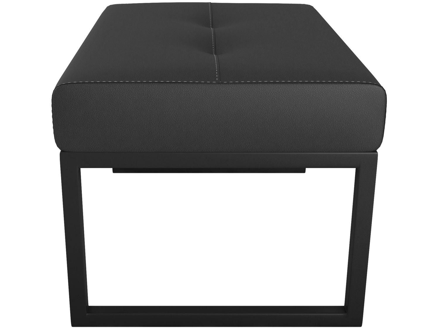 Puff Retangular Solteiro Preto Alexia Matrix