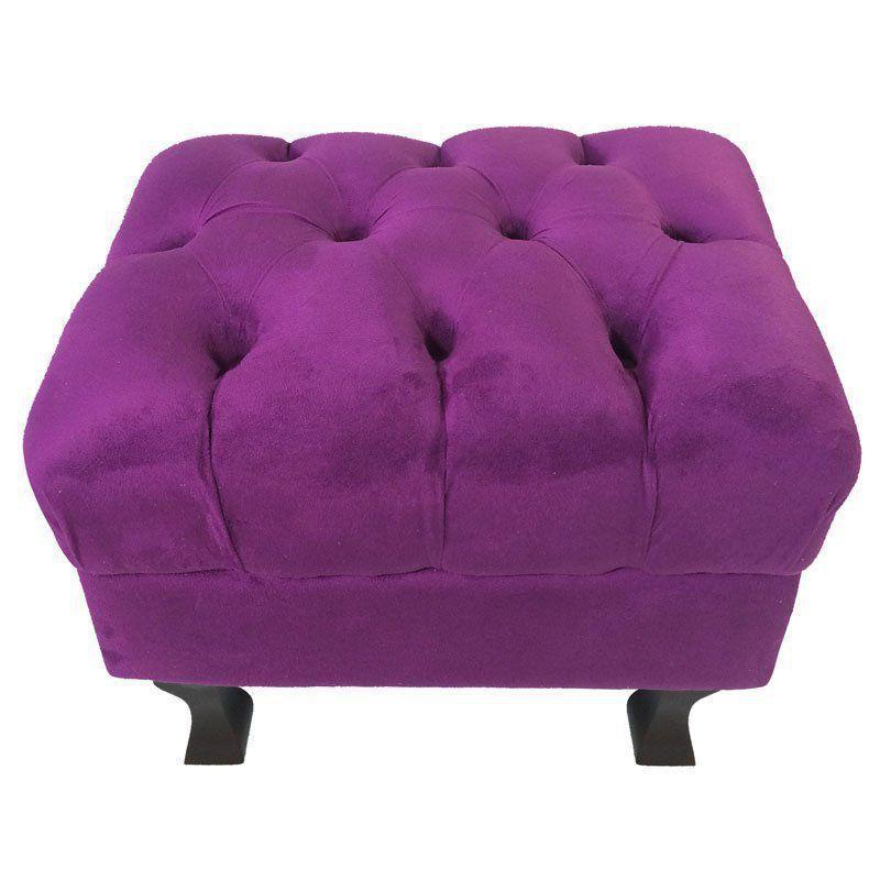 Puff Retrô Luis XV Capitonê Suede Roxo - D'Rossi - Puffs - Magazine Luiza